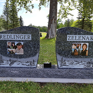 UPRIGHT DOUBLE HEADSTONES